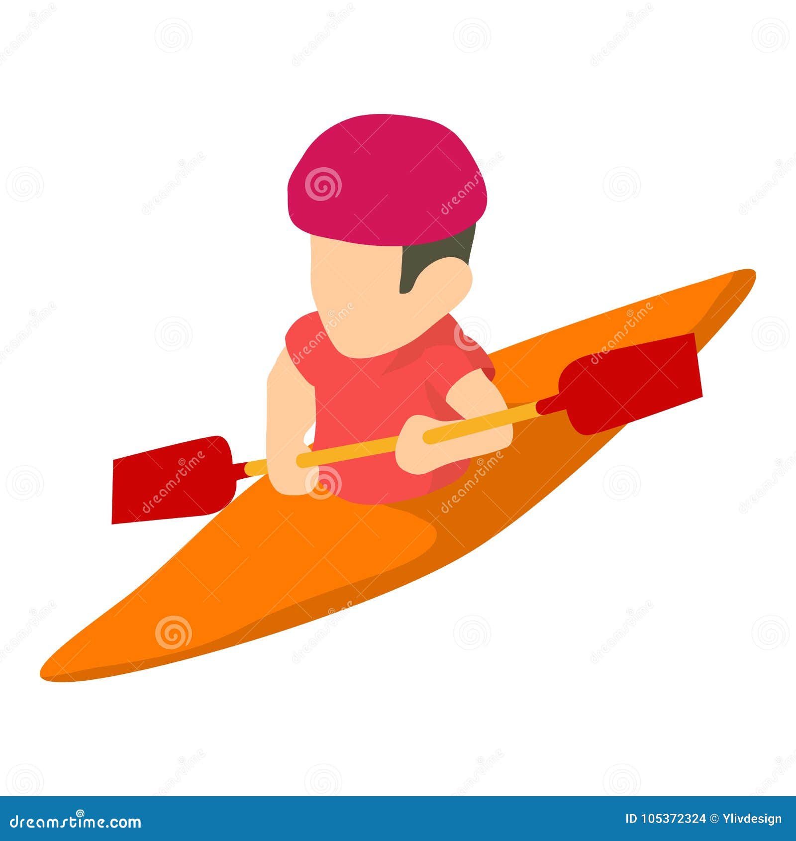 Canoe Player Icon, Isometric 3d Style Stock Vector - Illustration of ...