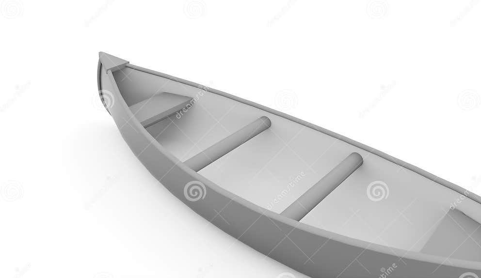 Canoe Rendered on White Background Stock Illustration - Illustration of ...