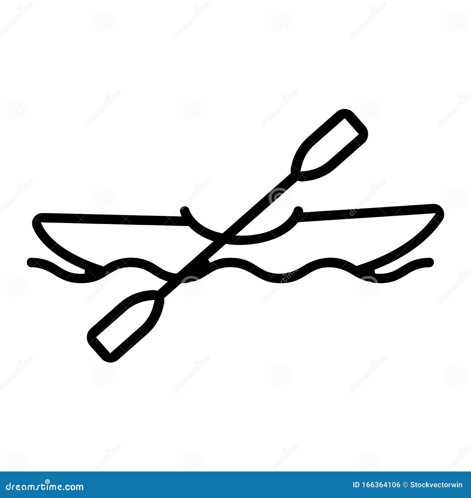 Canoe on the River Icon Vector. Isolated Contour Symbol Illustration ...