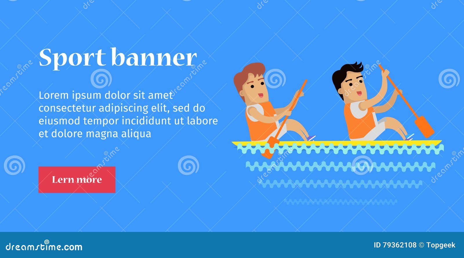Canoe Rowing, Sports Banner Stock Vector - Illustration of design, sign ...