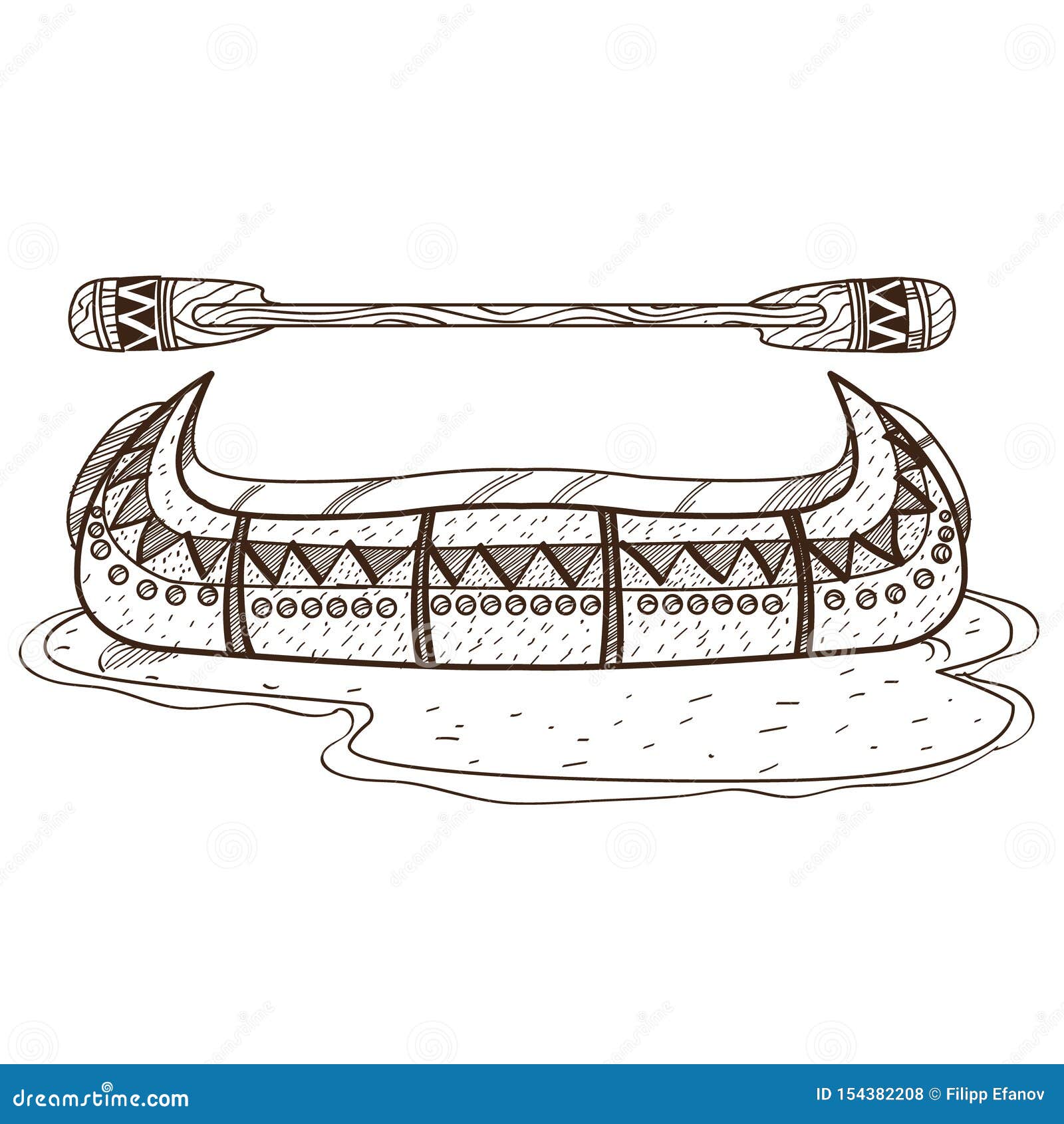 Outline Canoes On The Water Cartoon Vector | CartoonDealer.com #157023125