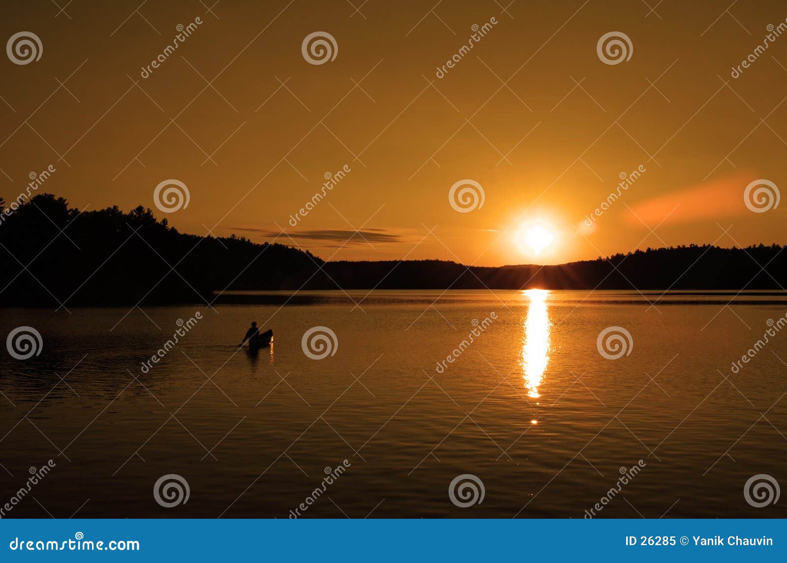 Canoe at sunset stock image. Image of transportation, canoe - 26285
