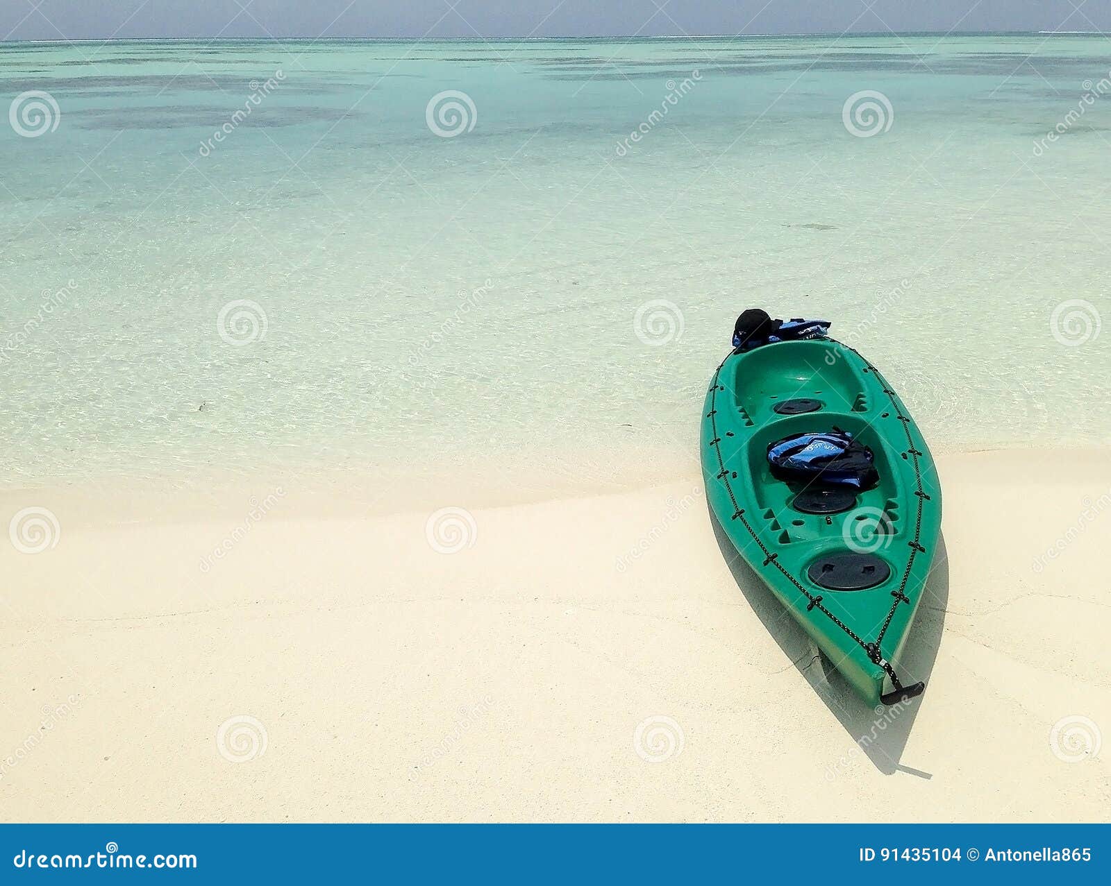 Canoe on the Tropical Beach Maldives Stock Photo - Image of landscape ...