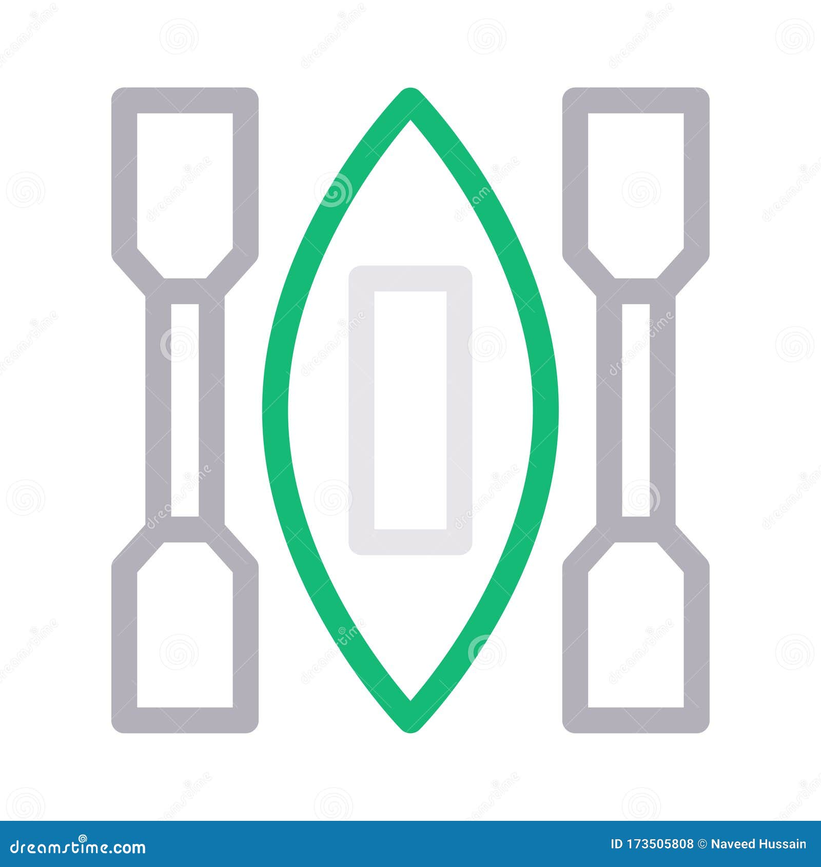 Canoe Vector Color Line Icon Stock Vector - Illustration of paddles ...