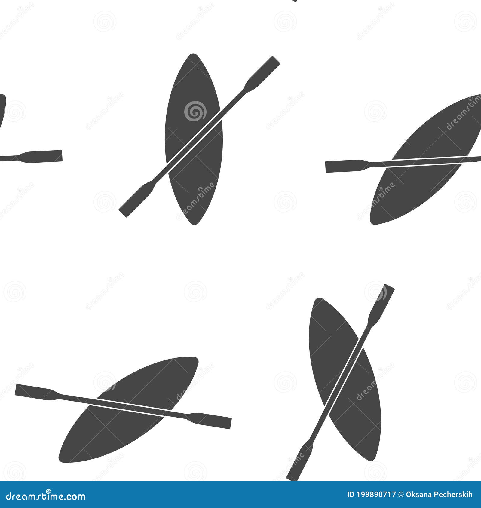 Canoe Vector Icon Seamless Pattern on a White Background Stock Vector ...