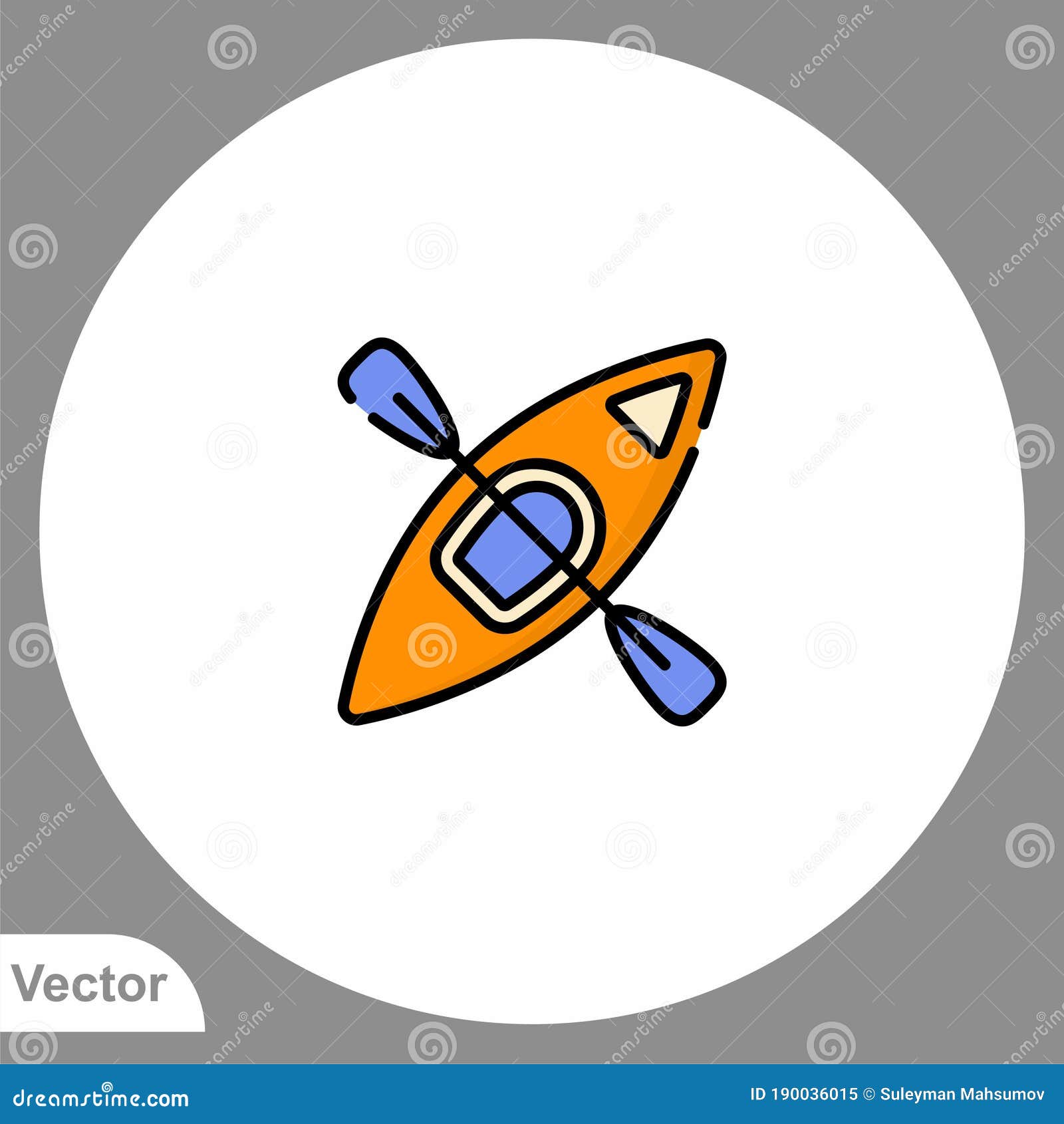 Canoe Vector Icon Sign Symbol Stock Vector - Illustration of extreme ...