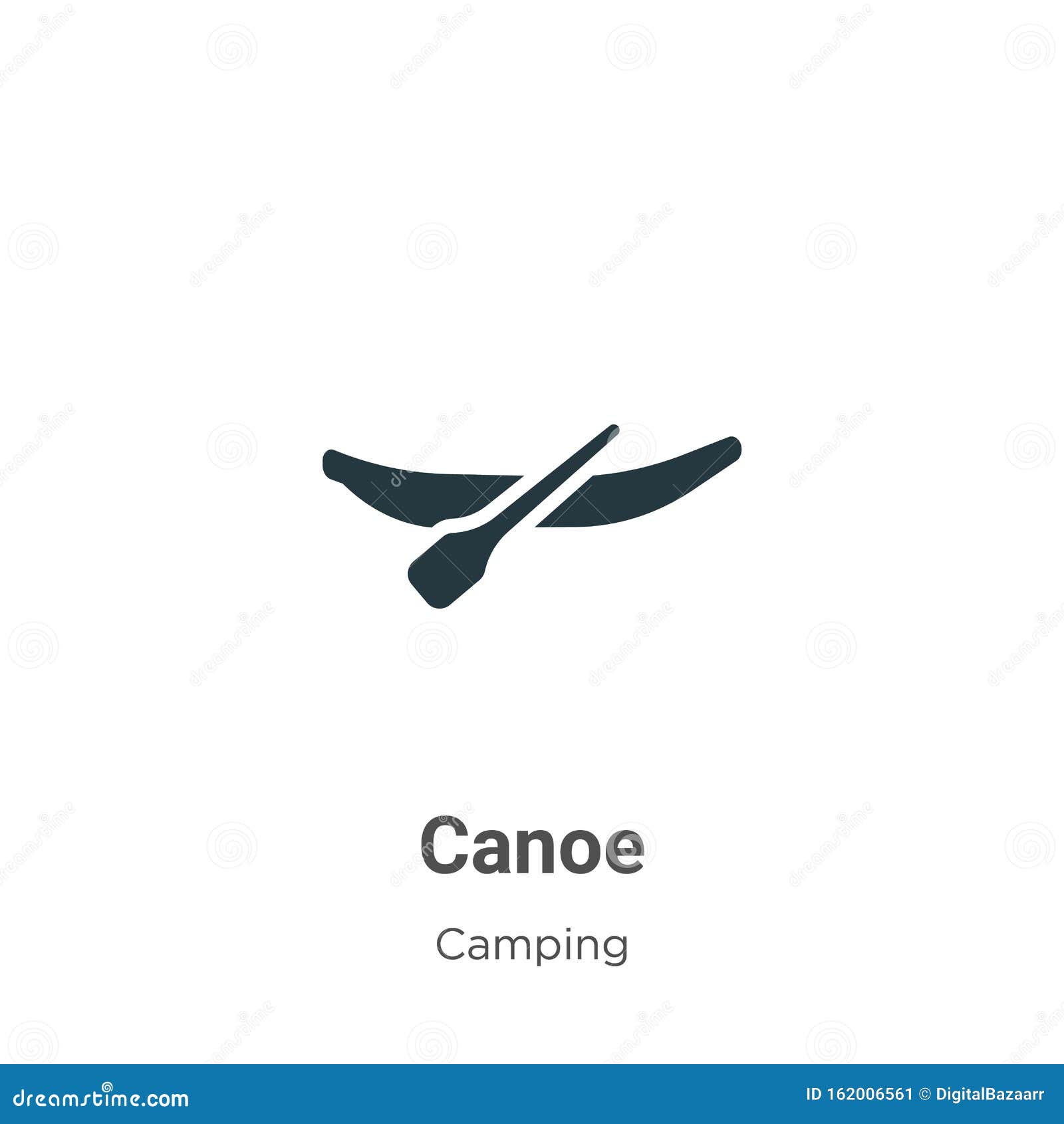 Canoe Vector Icon on White Background. Flat Vector Canoe Icon Symbol ...
