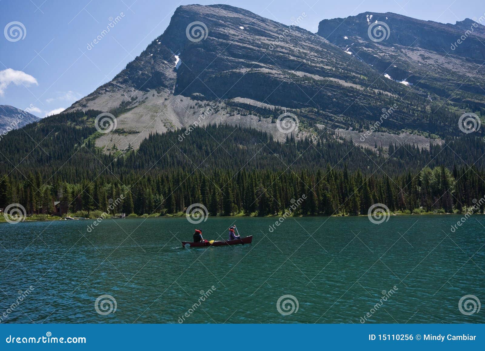 Canoeing the Mountain Lakes Stock Photo - Image of paddling, canoe ...