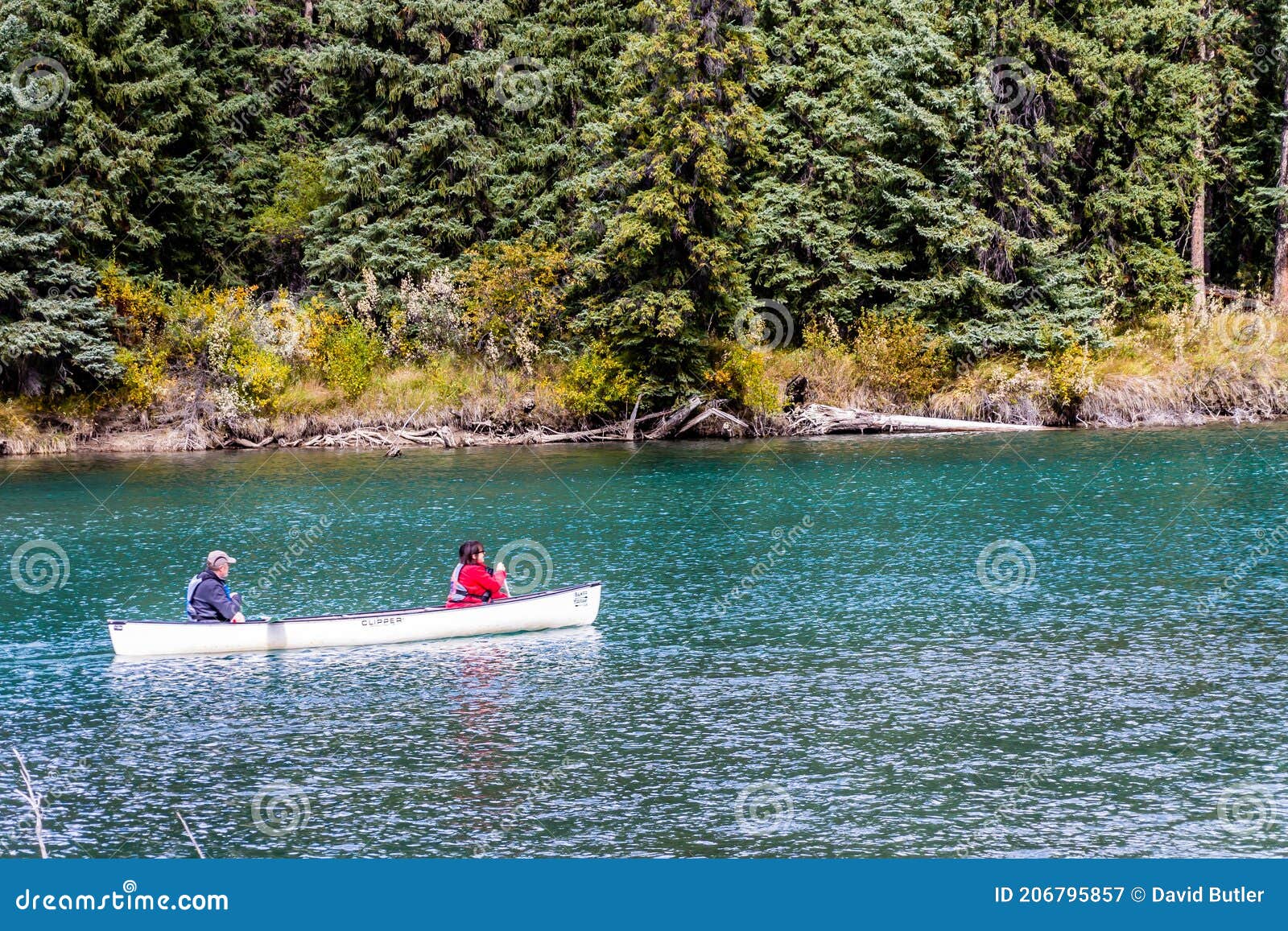 Canoeists on the River. Marsh Loop Banff National Park Alberta Canada ...
