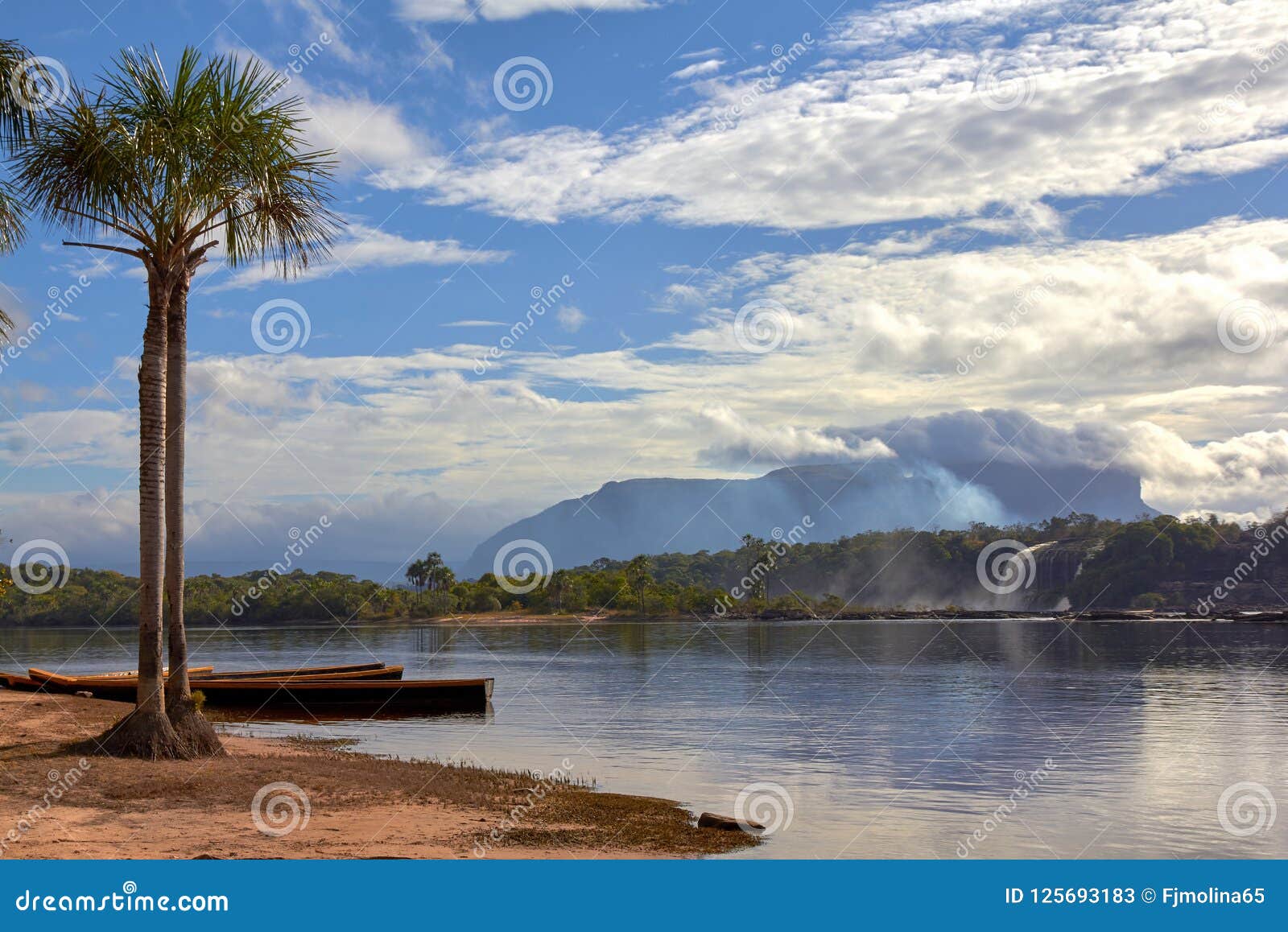 View of Canaima Lagoon stock image. Image of mount, canima - 125693183