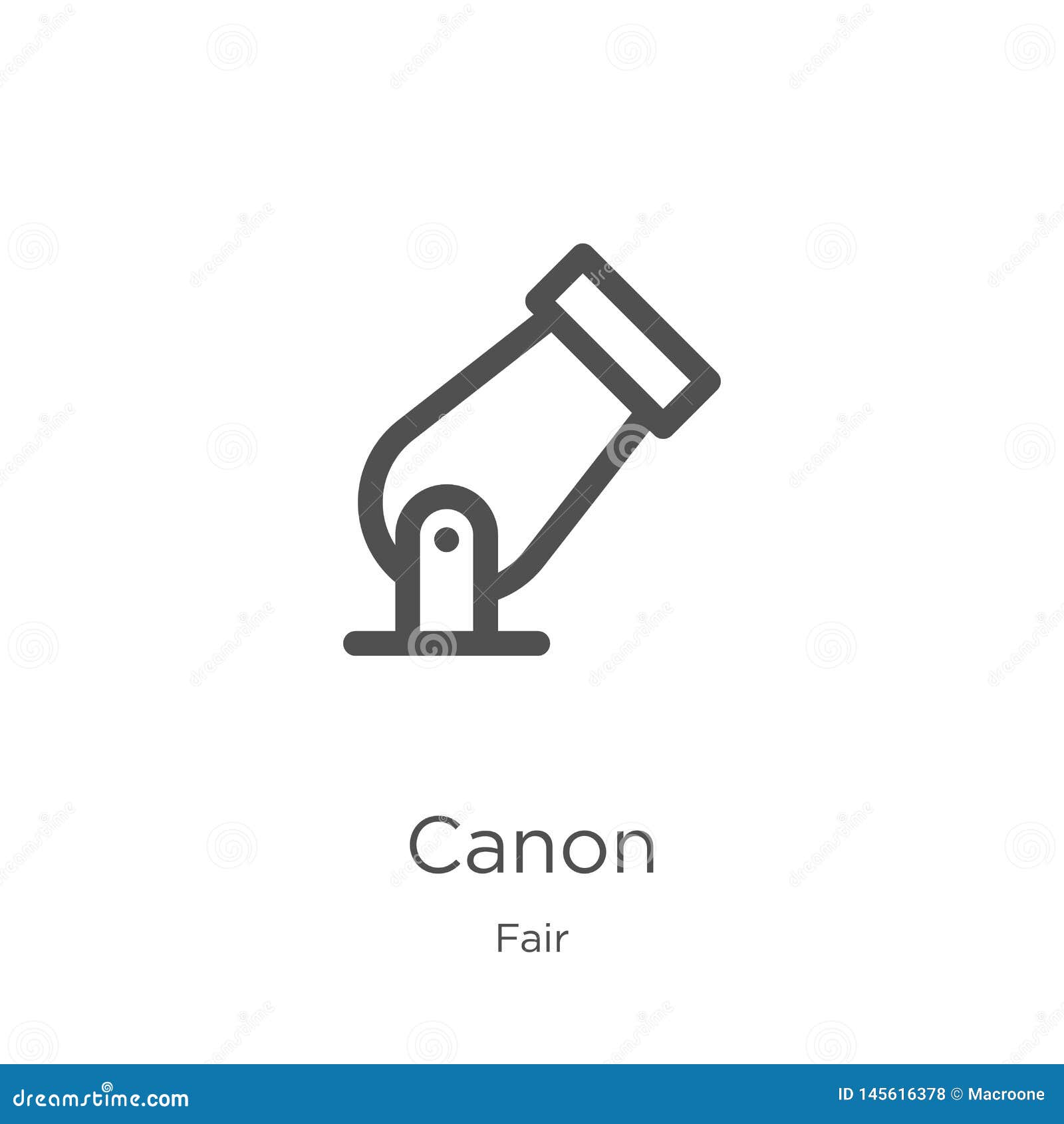 Canon Icon Vector from Fair Collection. Thin Line Canon Outline Icon ...