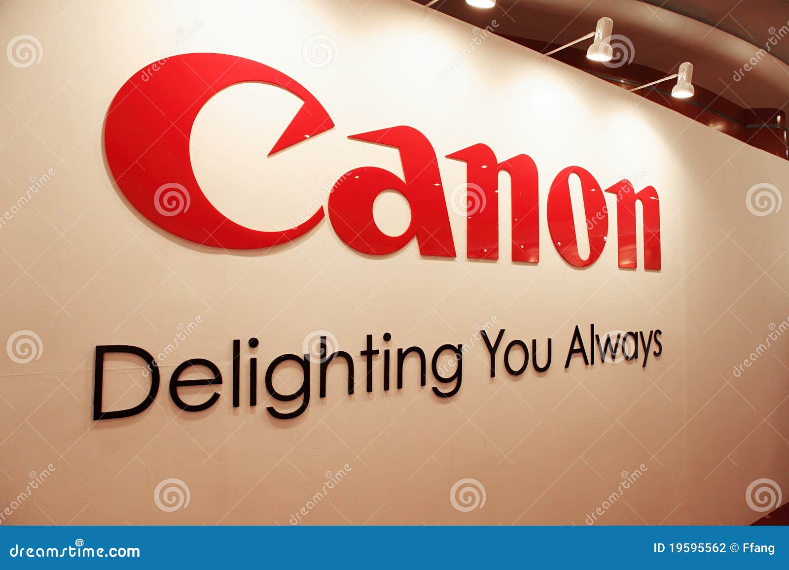 Canon sign editorial photography. Image of business, chandeliers - 19595562