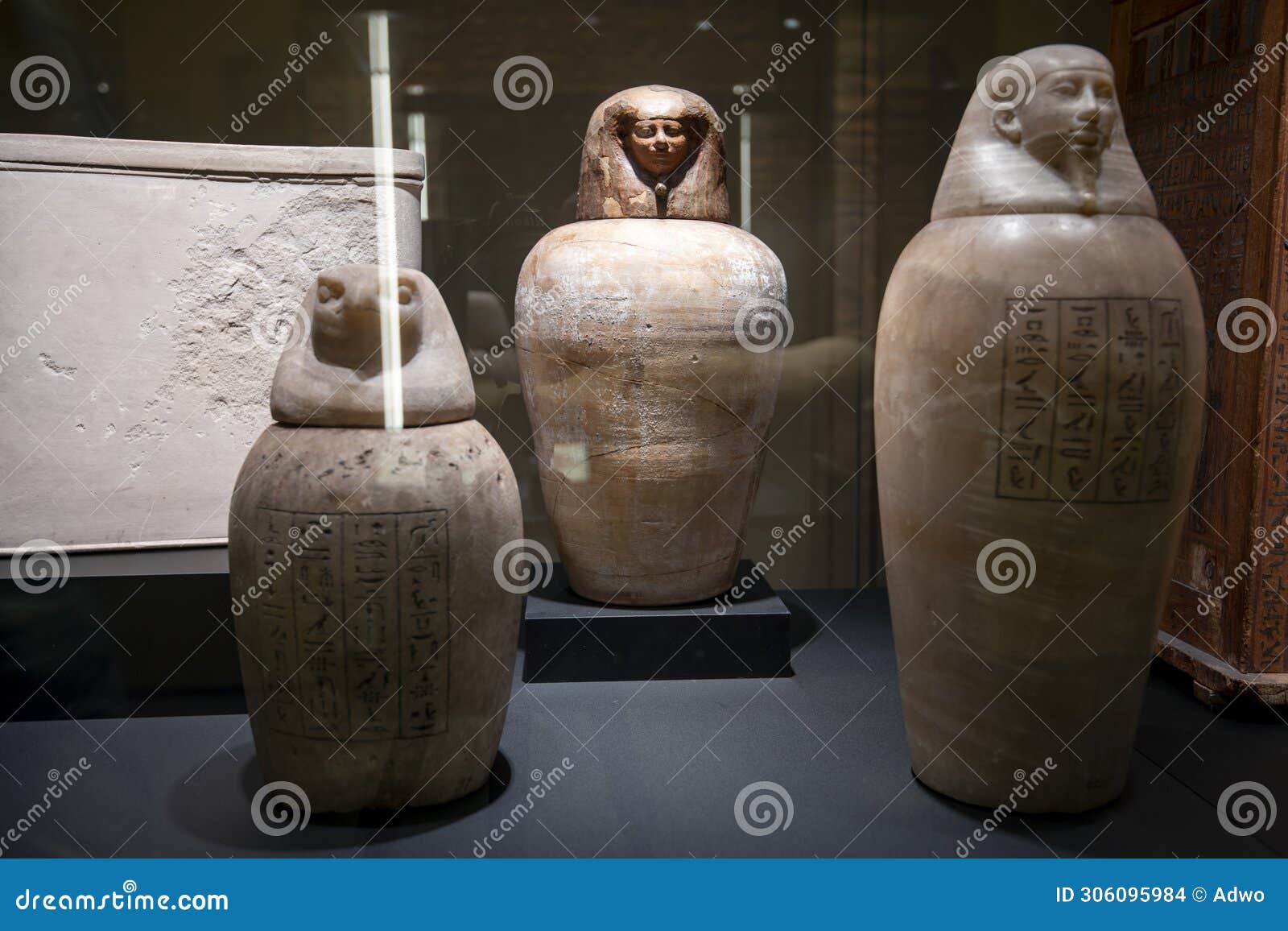Canopic Jars Inside Of The Museum Of Egyptian Antiquities, Used By The ...