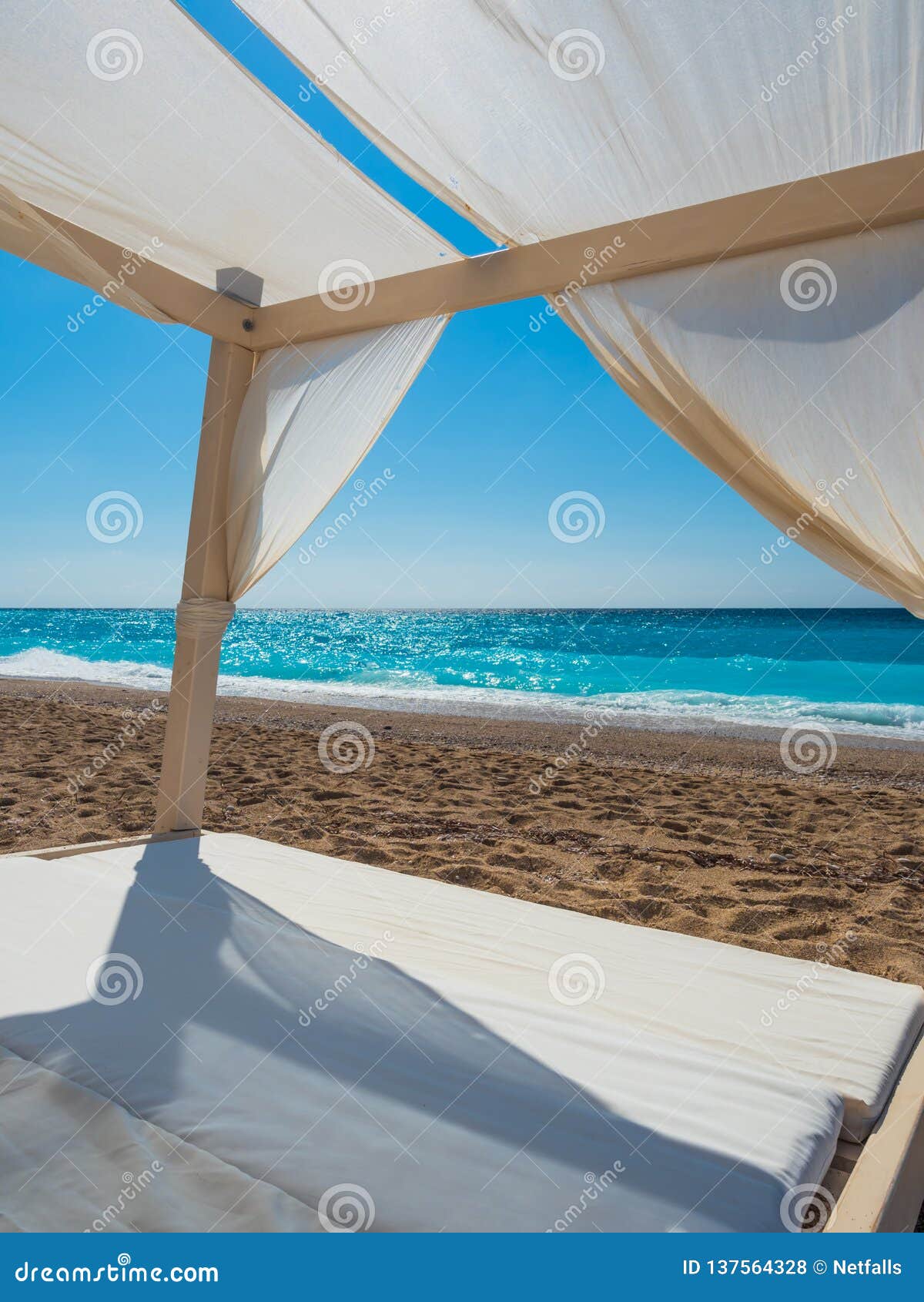 Canopy at the Beach in Lefkas Stock Photo - Image of mediterranean ...
