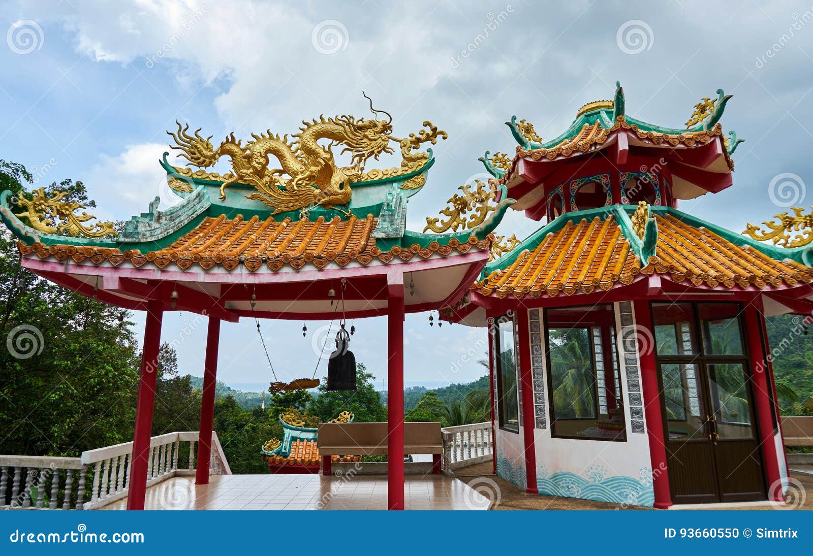 Canopy with Beautiful Background. Chinese Temple Stock Photo - Image of ...
