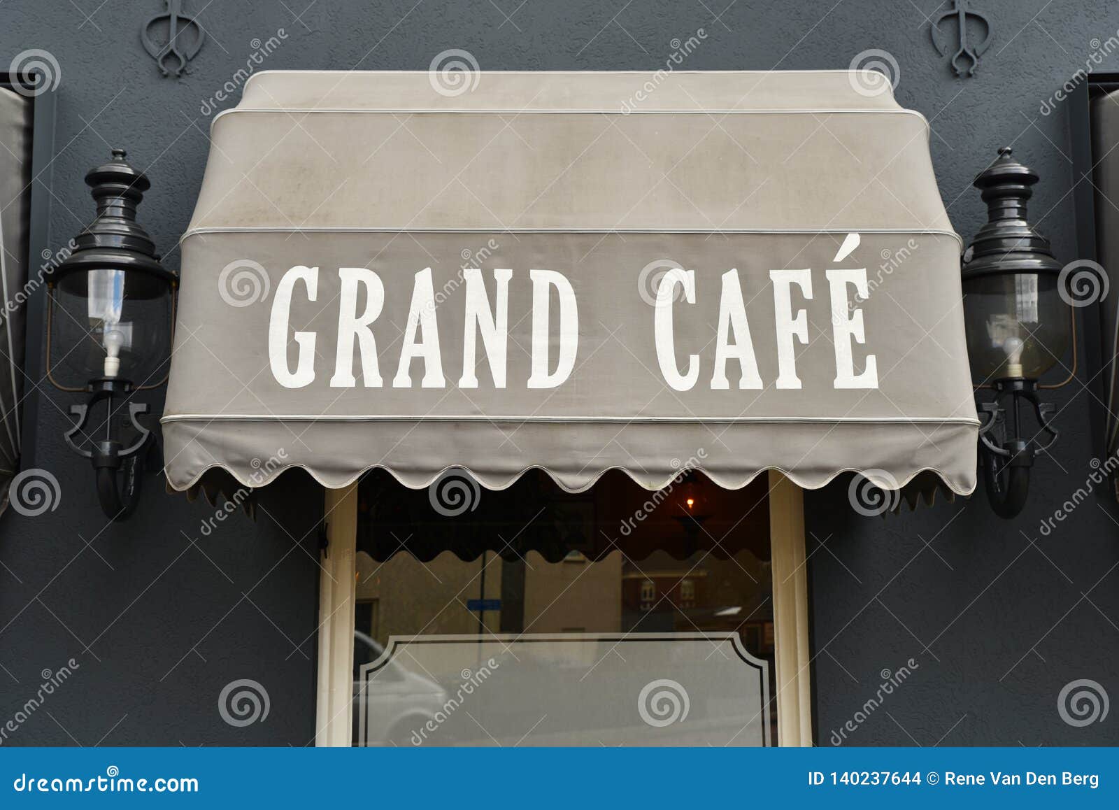 Canopy of a Grand Cafe stock photo. Image of classic - 140237644