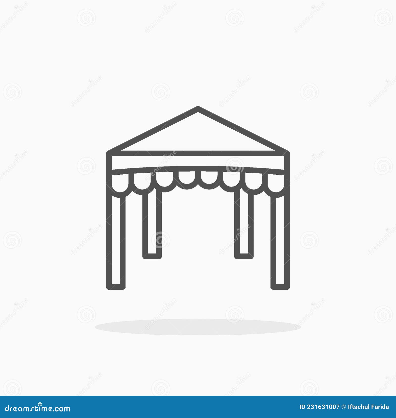 Canopy Icon. Outline Linear Style Stock Vector - Illustration of ...