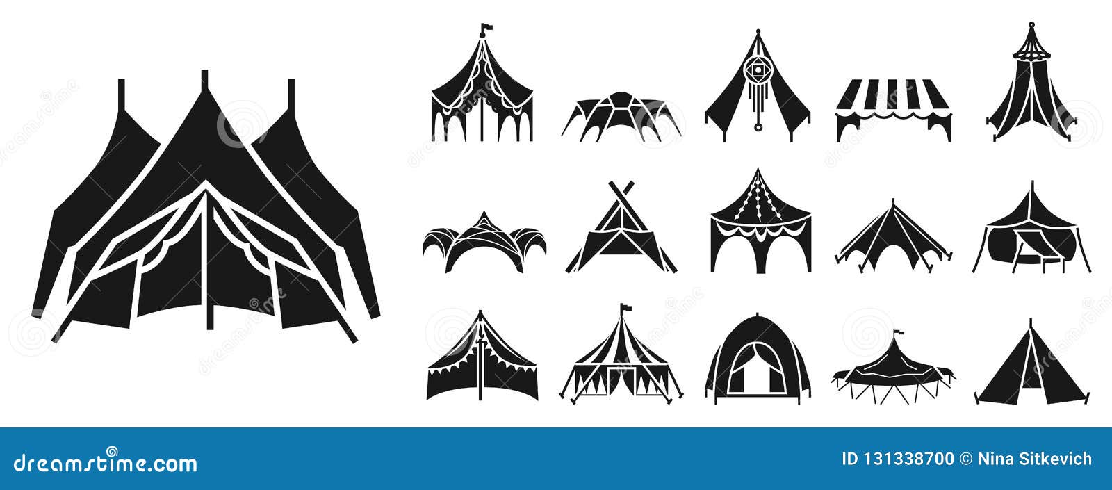 Canopy Icon Set, Simple Style Stock Vector - Illustration of icons ...