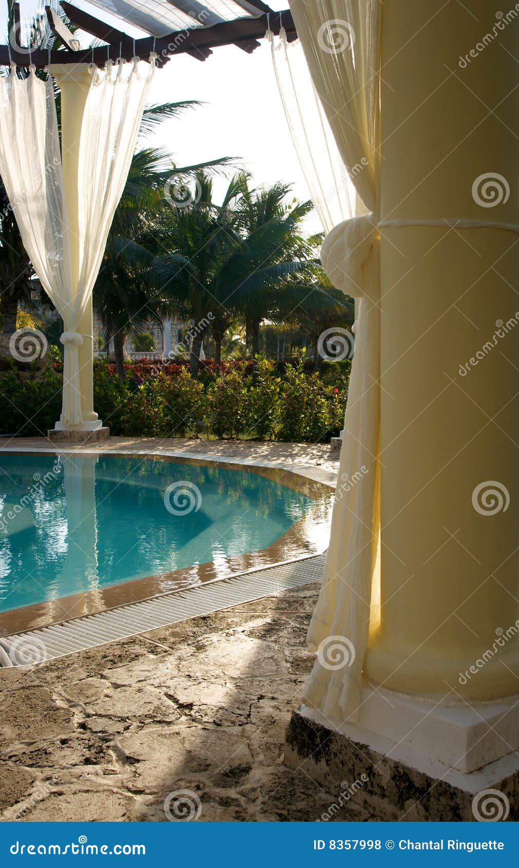 Canopy over hot tub stock photo. Image of tropics, curtains - 8357998