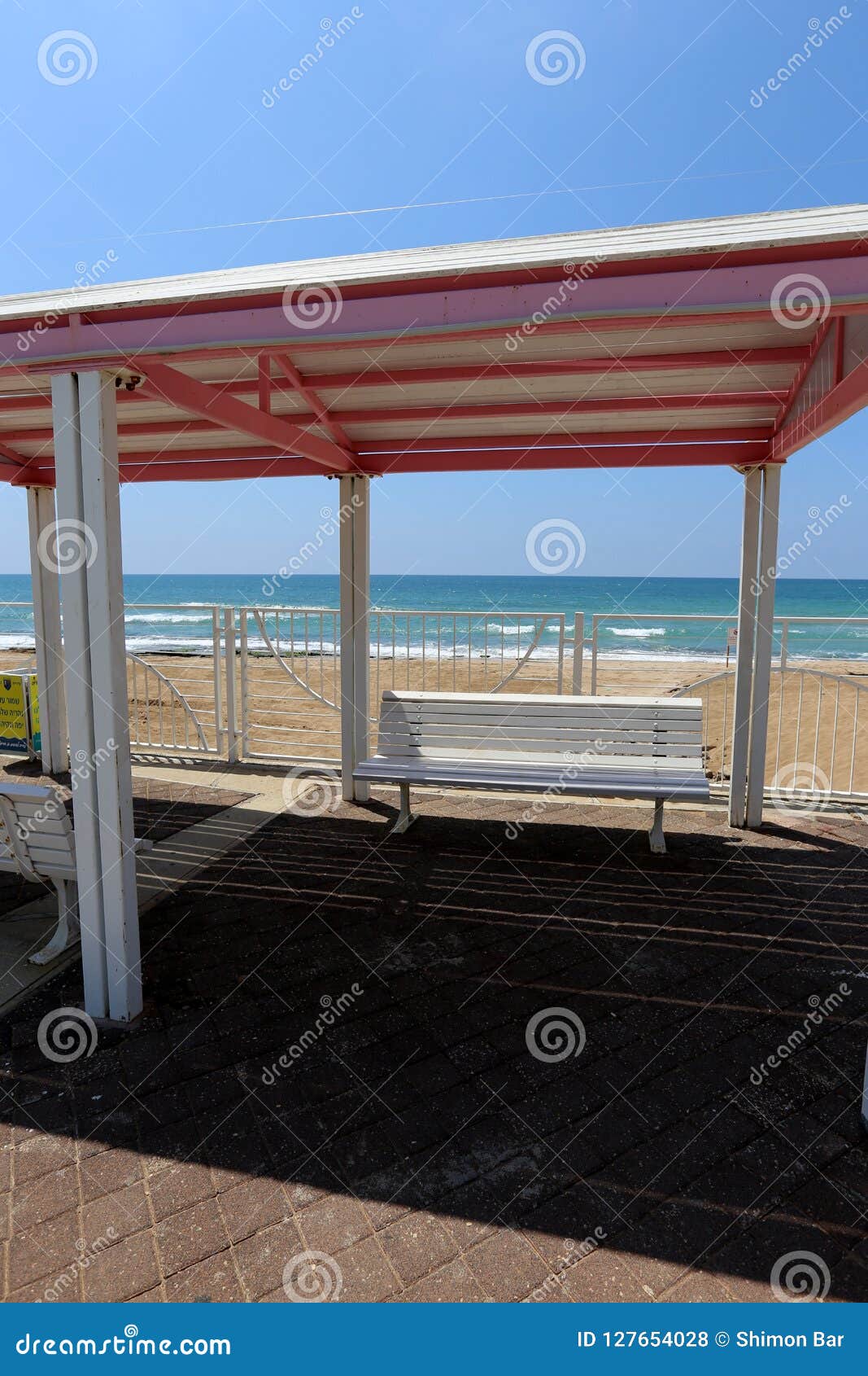 Canopy by the sea stock photo. Image of sand, stones - 127654028