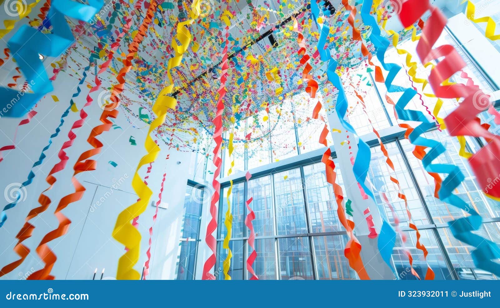 A Canopy of Streamers Stretching Across the Room Transforming the Space ...