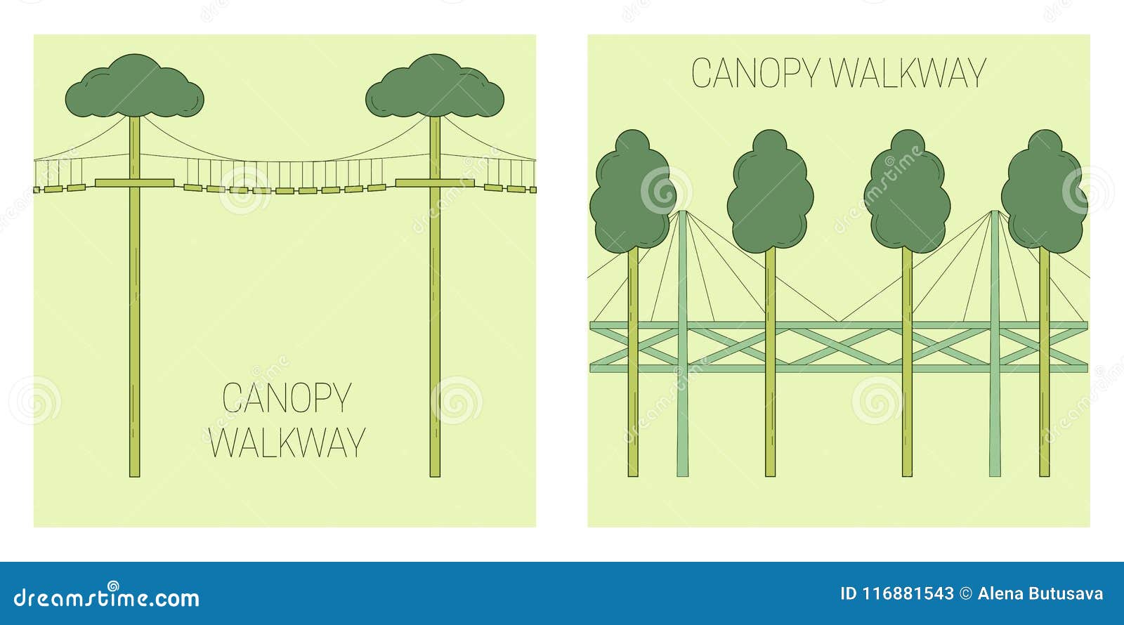 Canopy walk way. stock vector. Illustration of canopy - 116881543