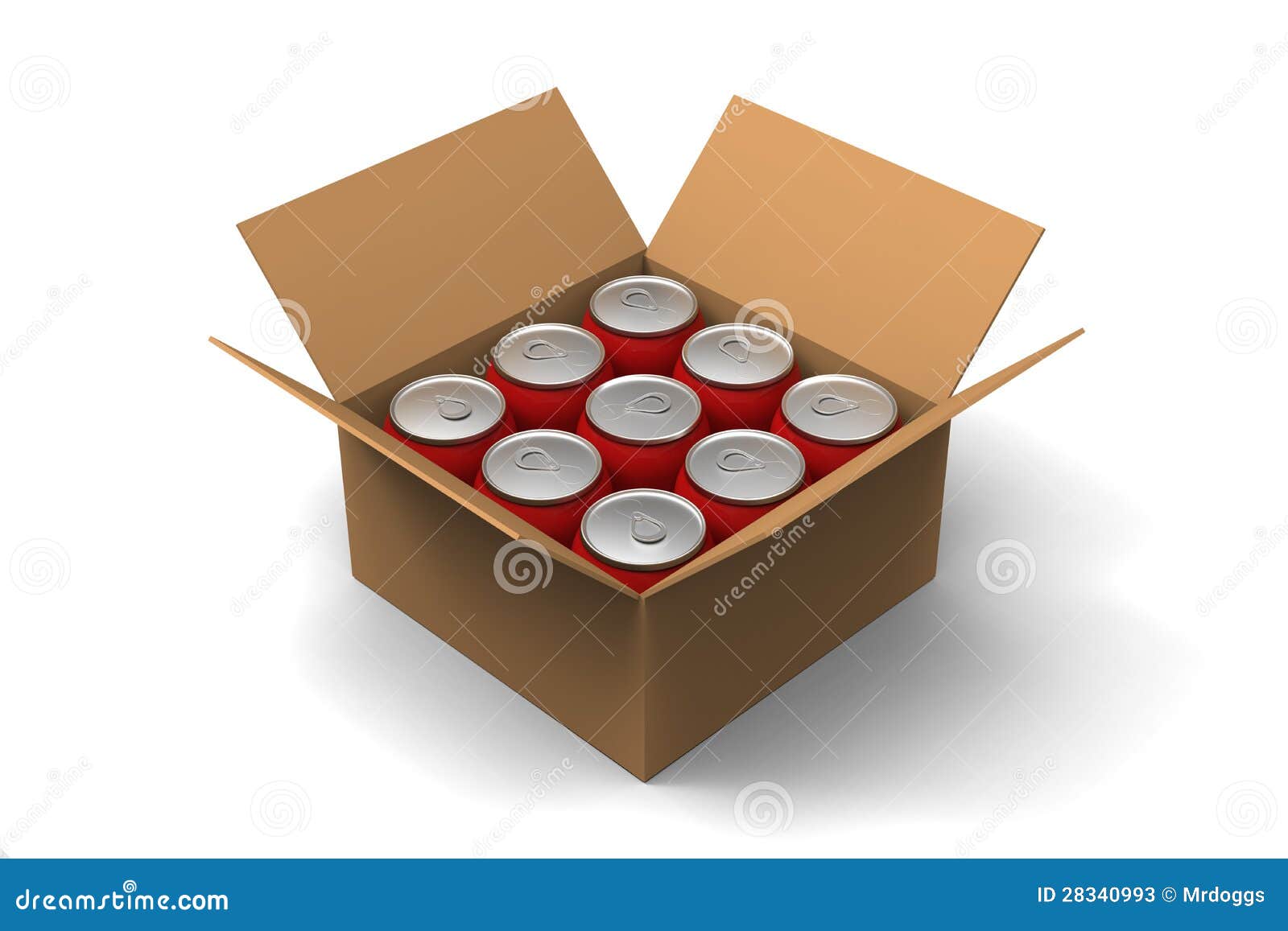 Cans in a box stock illustration. Illustration of storage - 28340993