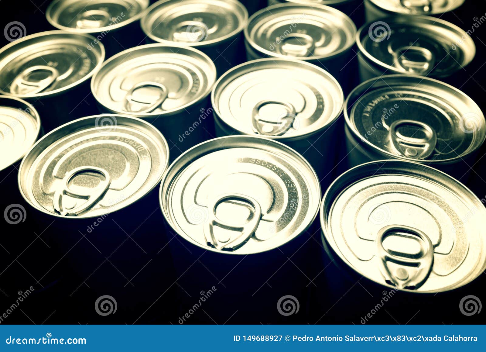 Cans close up stock image. Image of meal, grocery, dark - 149688927