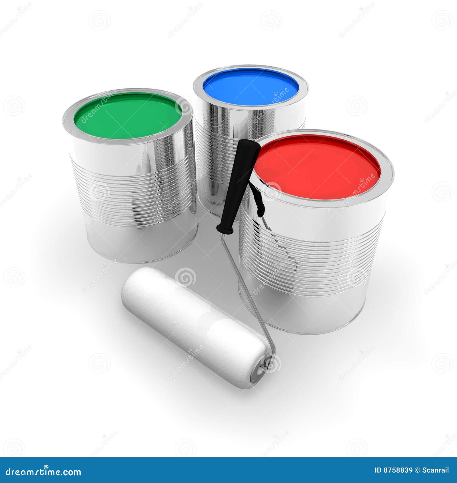 Cans with color paint stock illustration. Illustration of canister ...