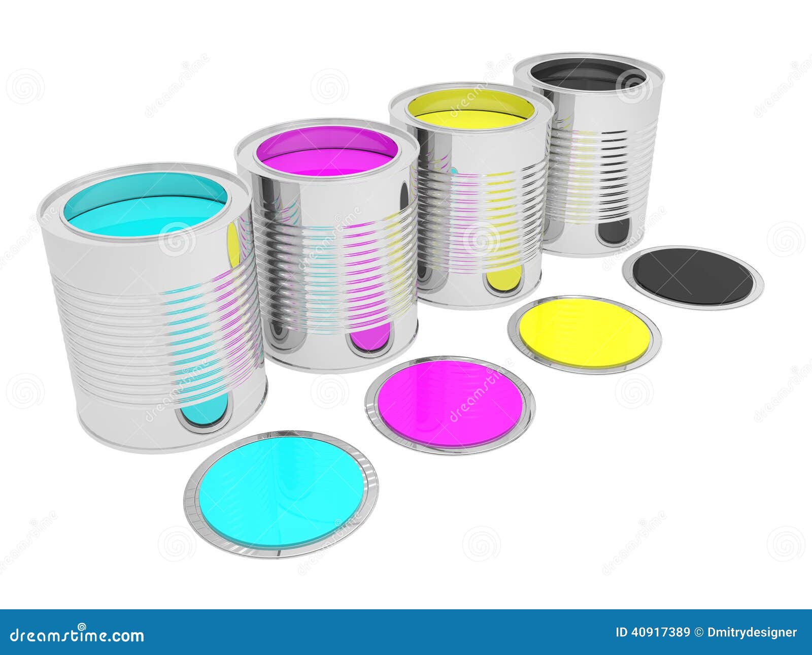 Cans with color paint stock illustration. Illustration of guide - 40917389