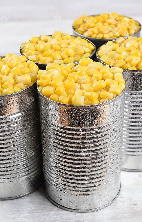 Cans of Corn stock photo. Image of high, cans, closeup - 83847544