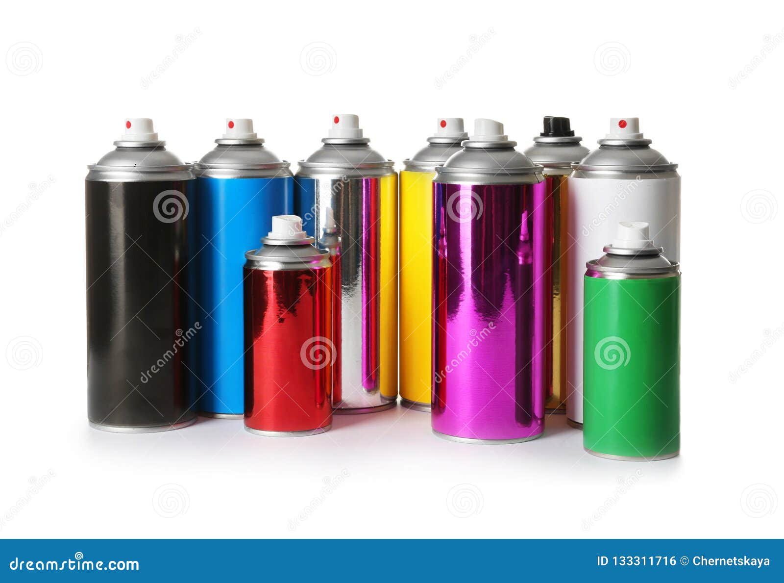 Cans of Different Spray Paints Stock Photo - Image of decor, paintwork ...
