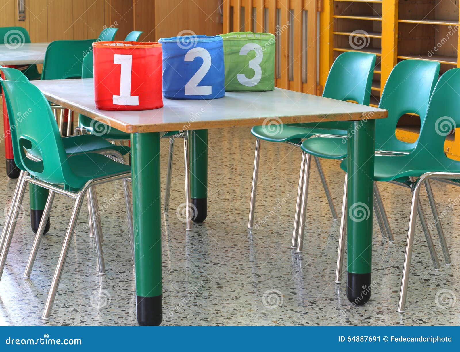 Cans with Large Numbers in Kindergarten Stock Image - Image of toys ...