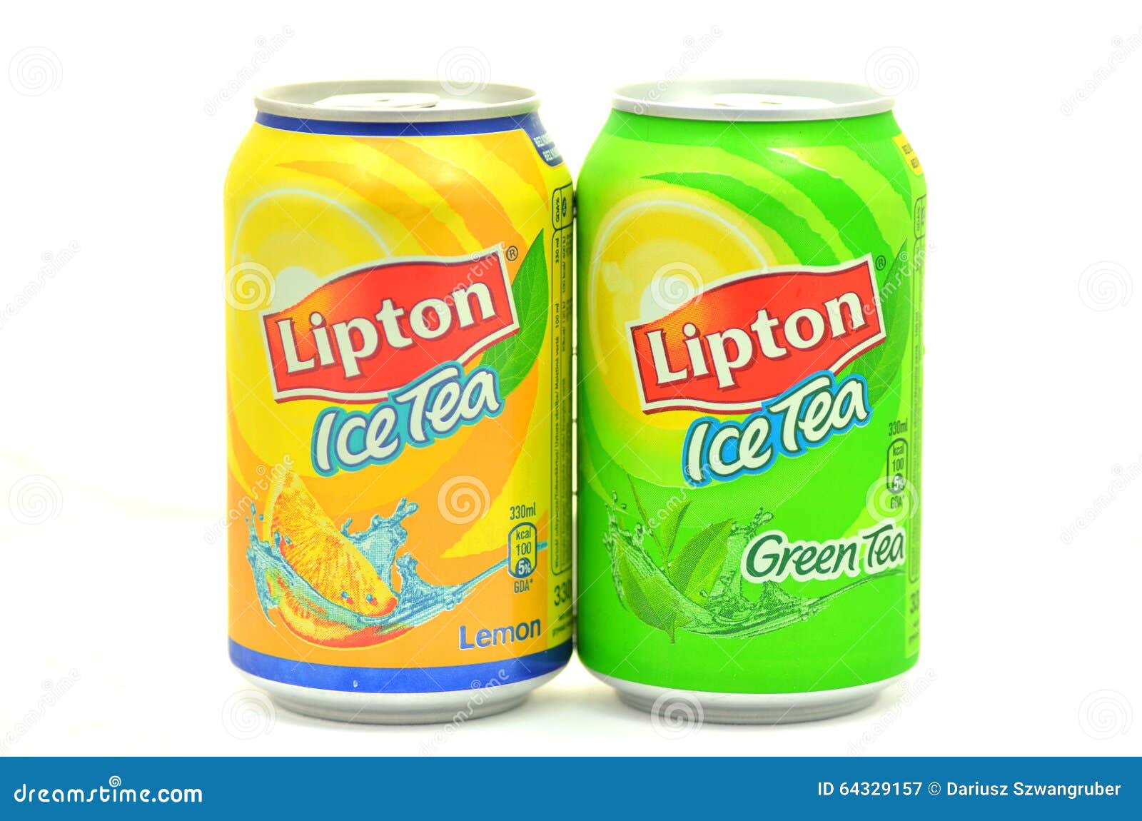 Cans of Lipton Ice Tea Drink Isolated on White Background. Editorial ...