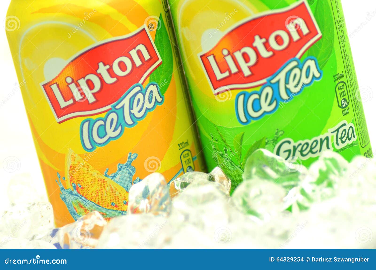 Cans of Lipton Ice Tea Drink Isolated on White Background. Editorial ...