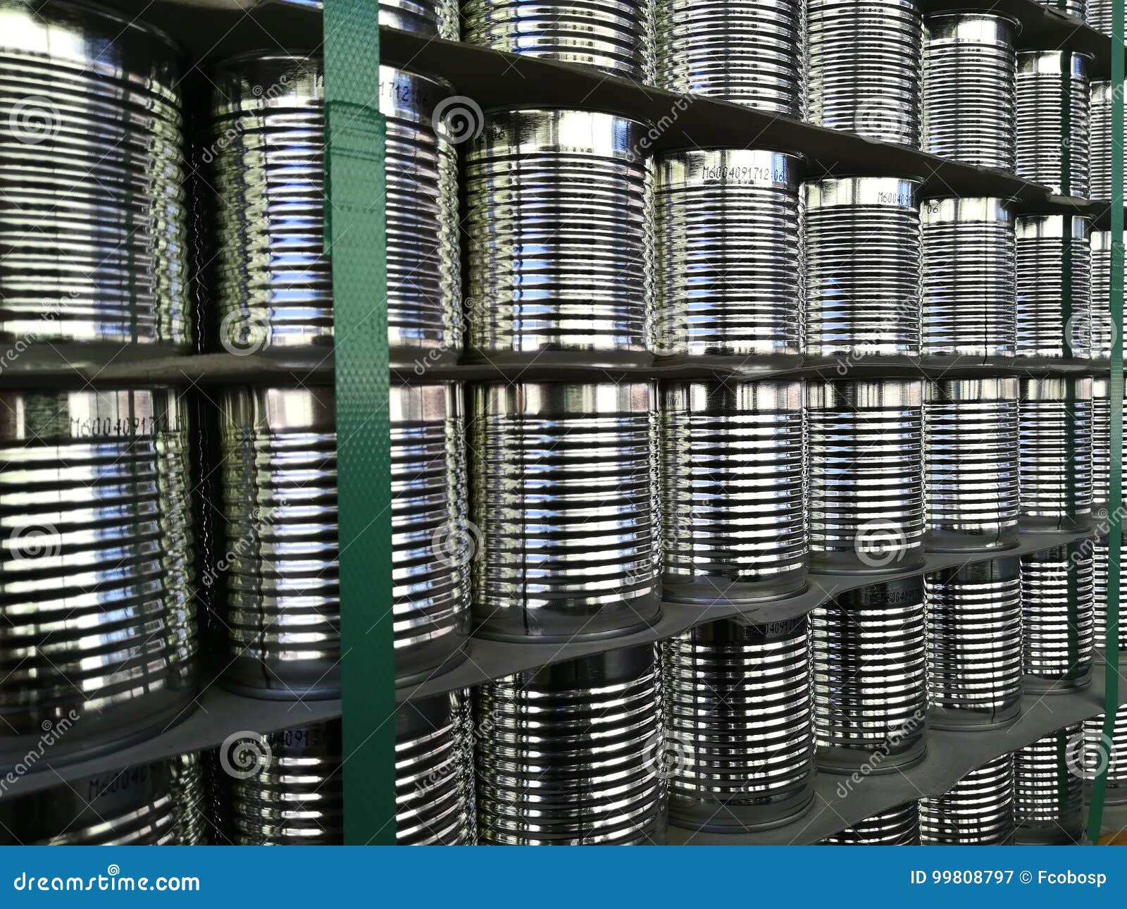 Cans packed and palletized stock image. Image of farm - 99808797