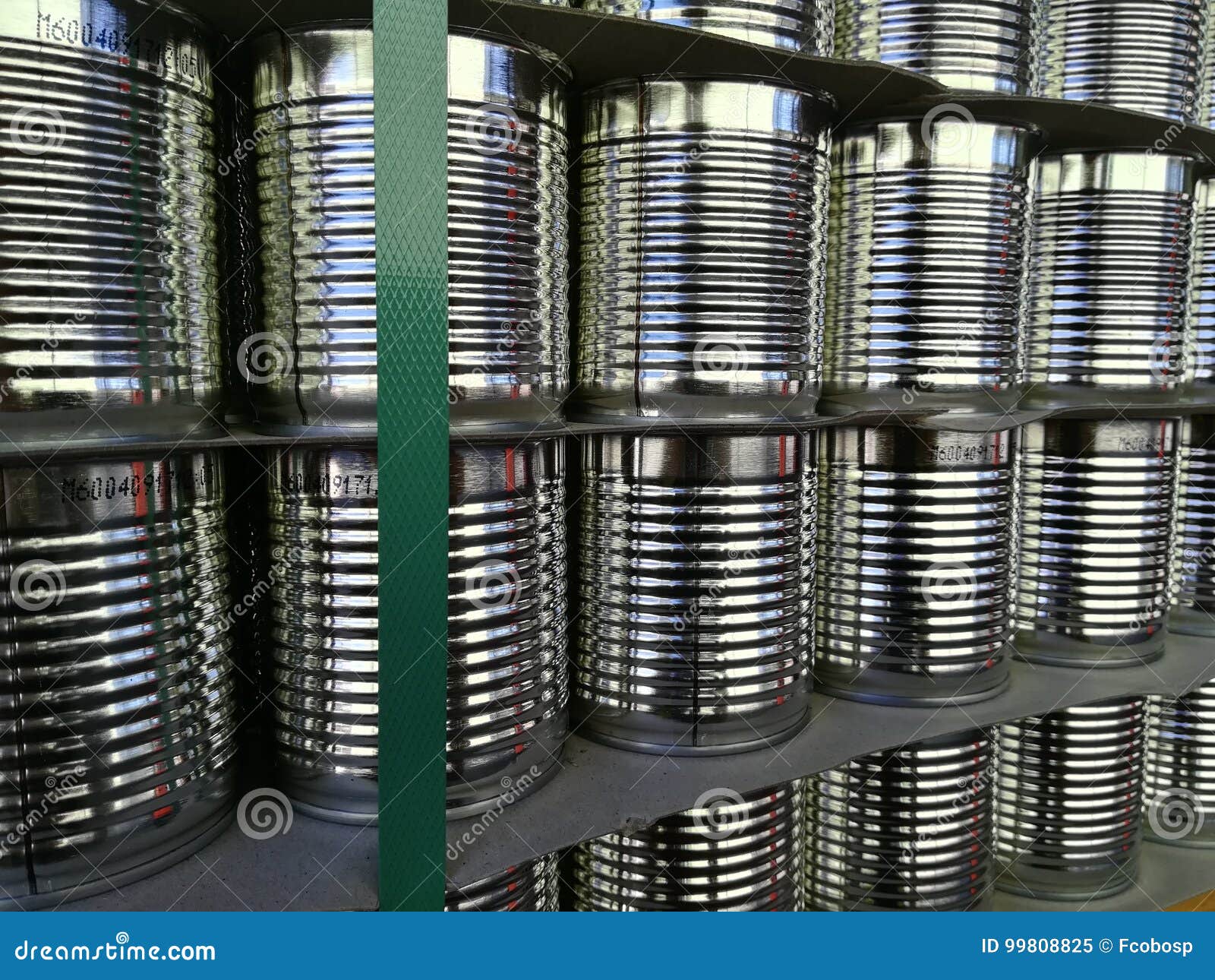 Cans packed and palletized stock image. Image of steel - 99808825