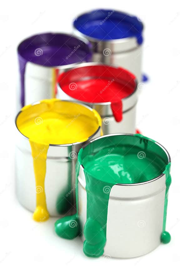 Cans of paint stock photo. Image of spill, drop, palette - 17915104