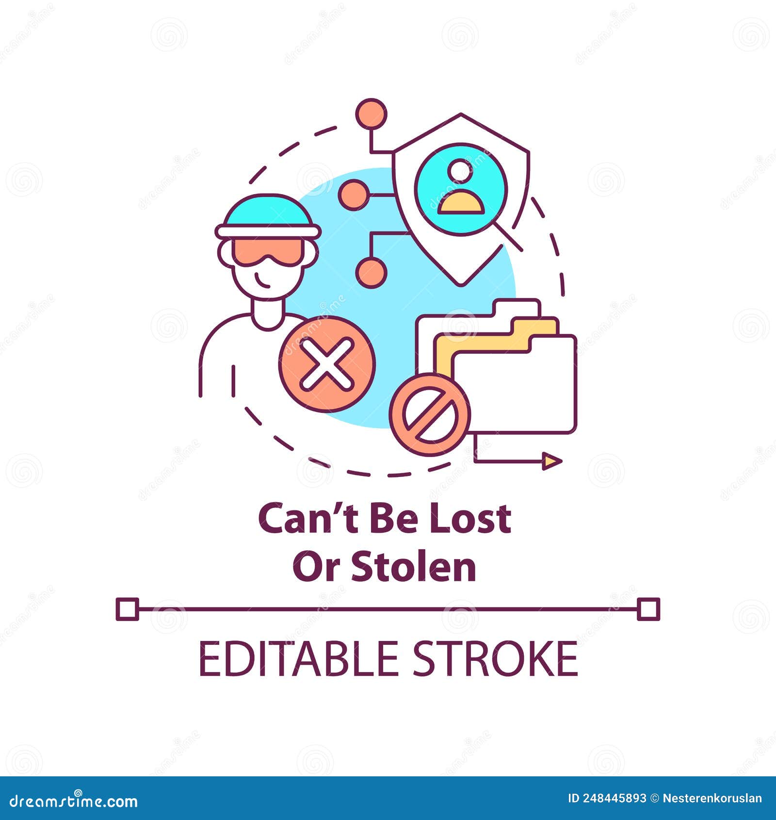 Cant Be Lost and Stolen Concept Icon Stock Vector - Illustration of ...
