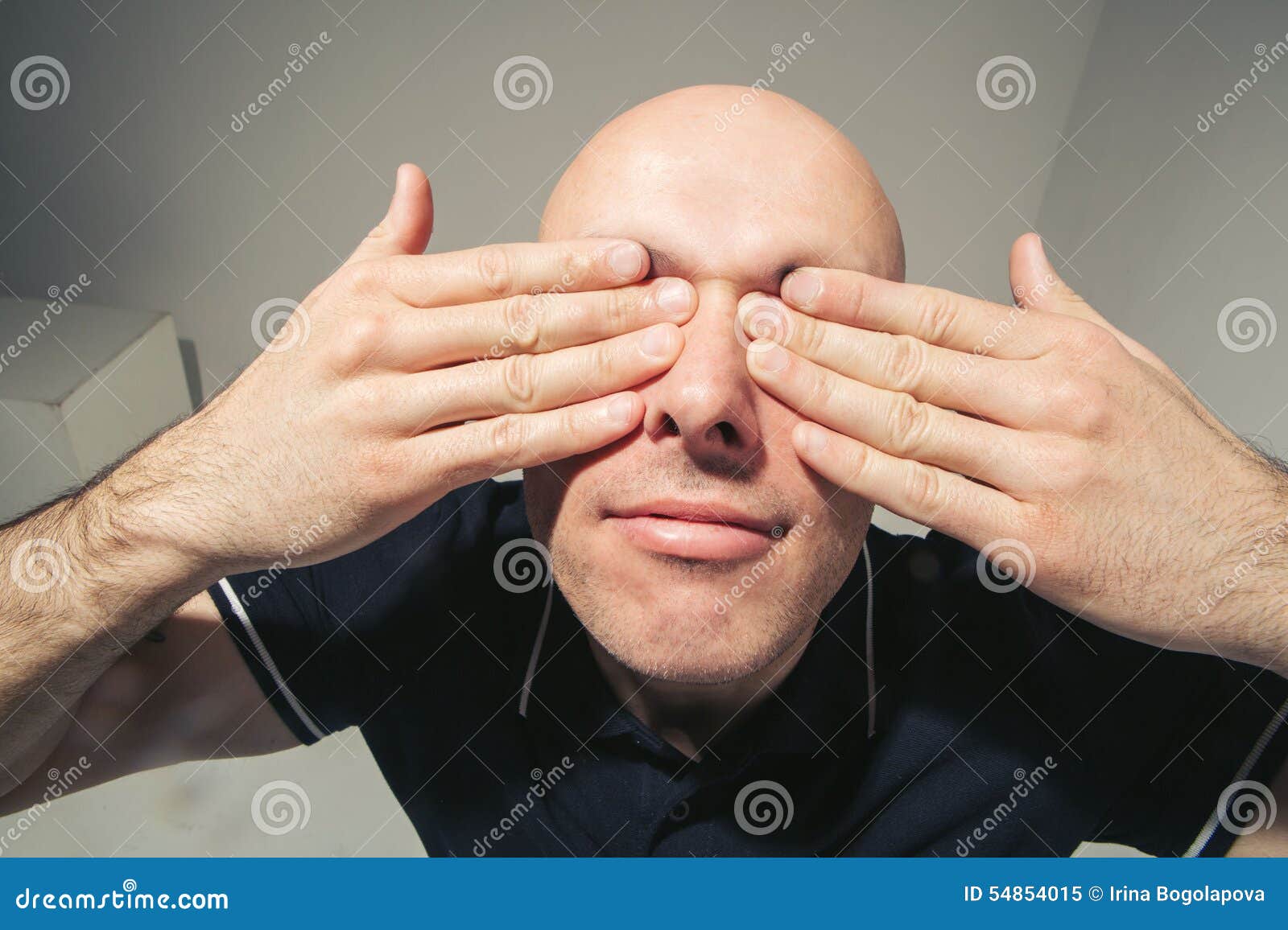 Cant See Man with Closed Eyes by Hands Stock Image - Image of hilarious ...