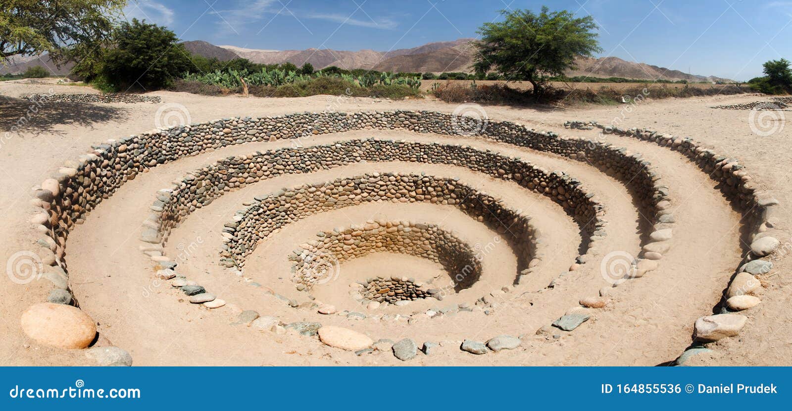 Cantalloc Aqueduct in Nazca, Spiral or Circle Aqueducts Stock Photo ...