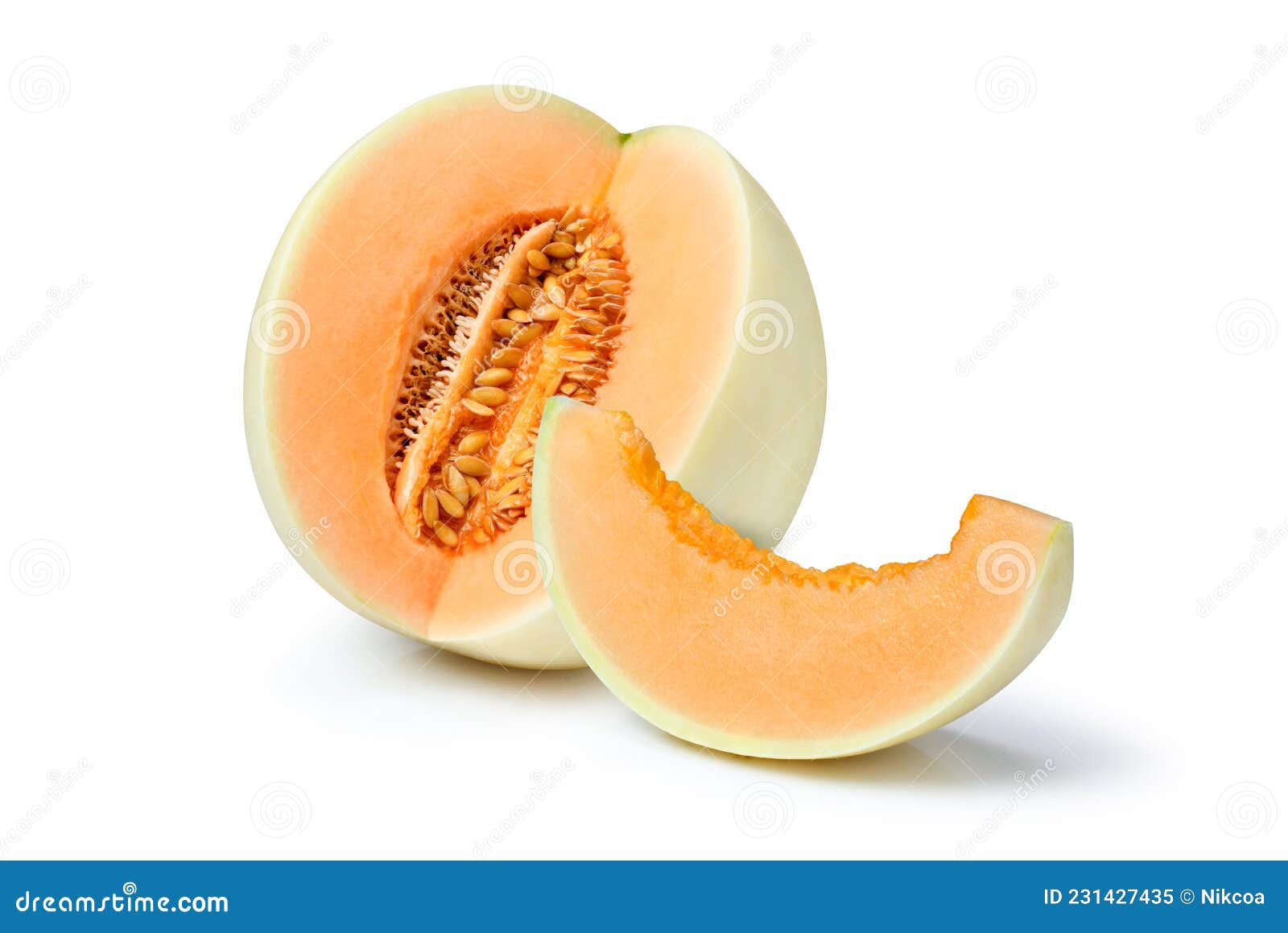 Cantaloupe melon isolated stock image. Image of slice - 231427435