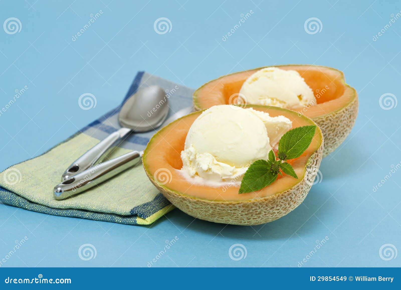 Cantaloupe and Ice Cream stock image. Image of snack - 29854549