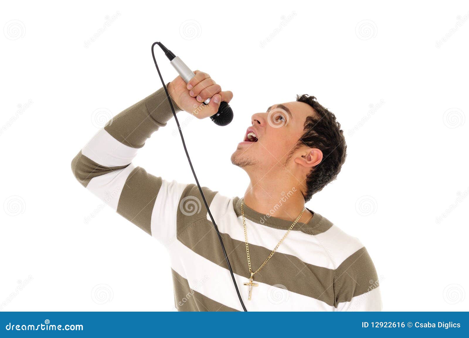 Cantante con el micrófono foto de archivo. Imagen de joven - 12922616