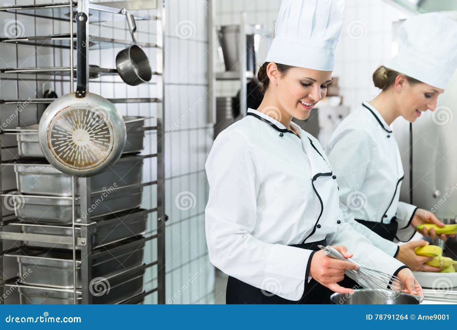 Canteen Kitchen with Chefs during Service Stock Photo - Image of busy ...