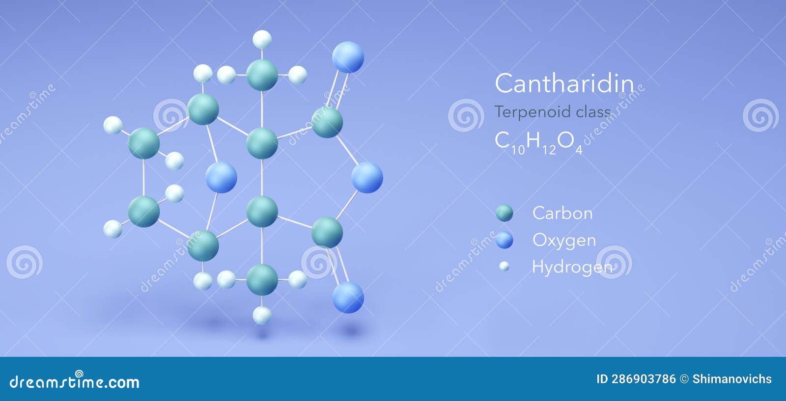 Cantharidin Molecule, Molecular Structures, Terpenoid, 3d Model ...