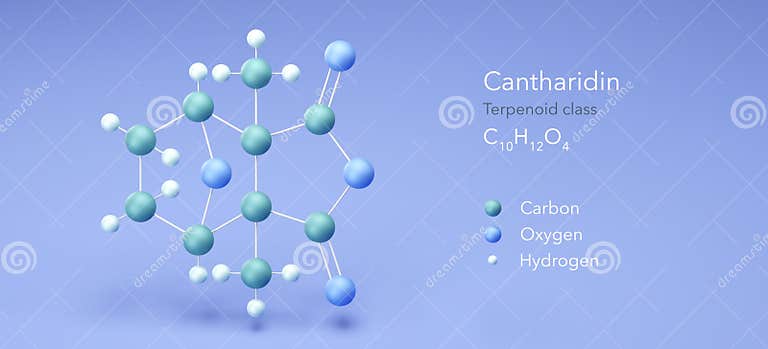 Cantharidin Molecule, Molecular Structures, Terpenoid, 3d Model ...