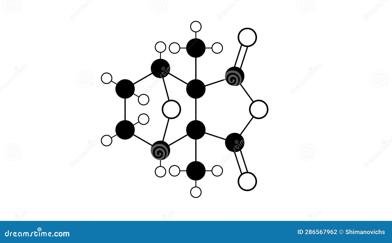 Cantharidin Molecule, Structural Chemical Formula, Ball-and-stick Model ...