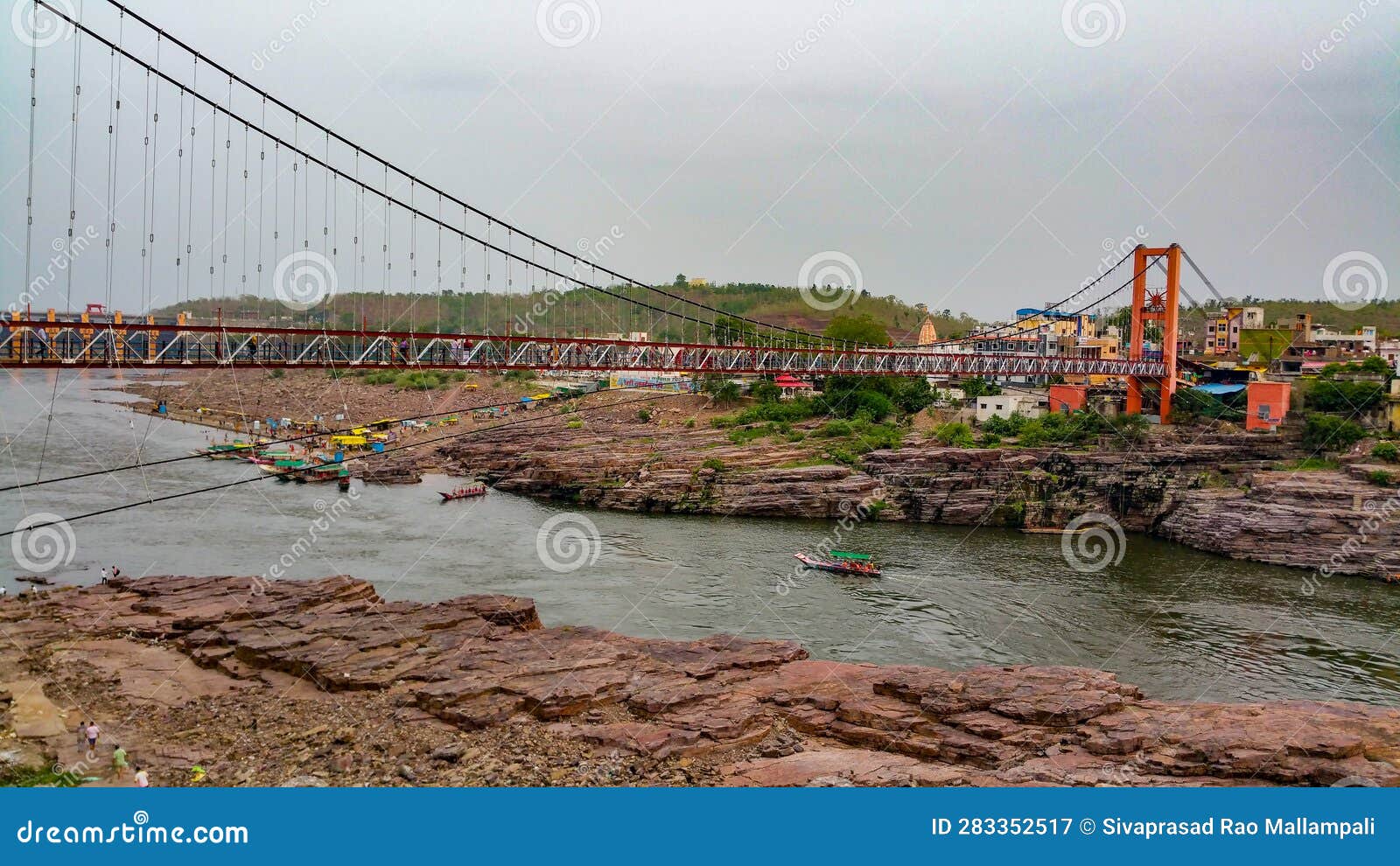 Cantilever Bridge on Narmada River ,Omkareshwar, India Stock Image ...
