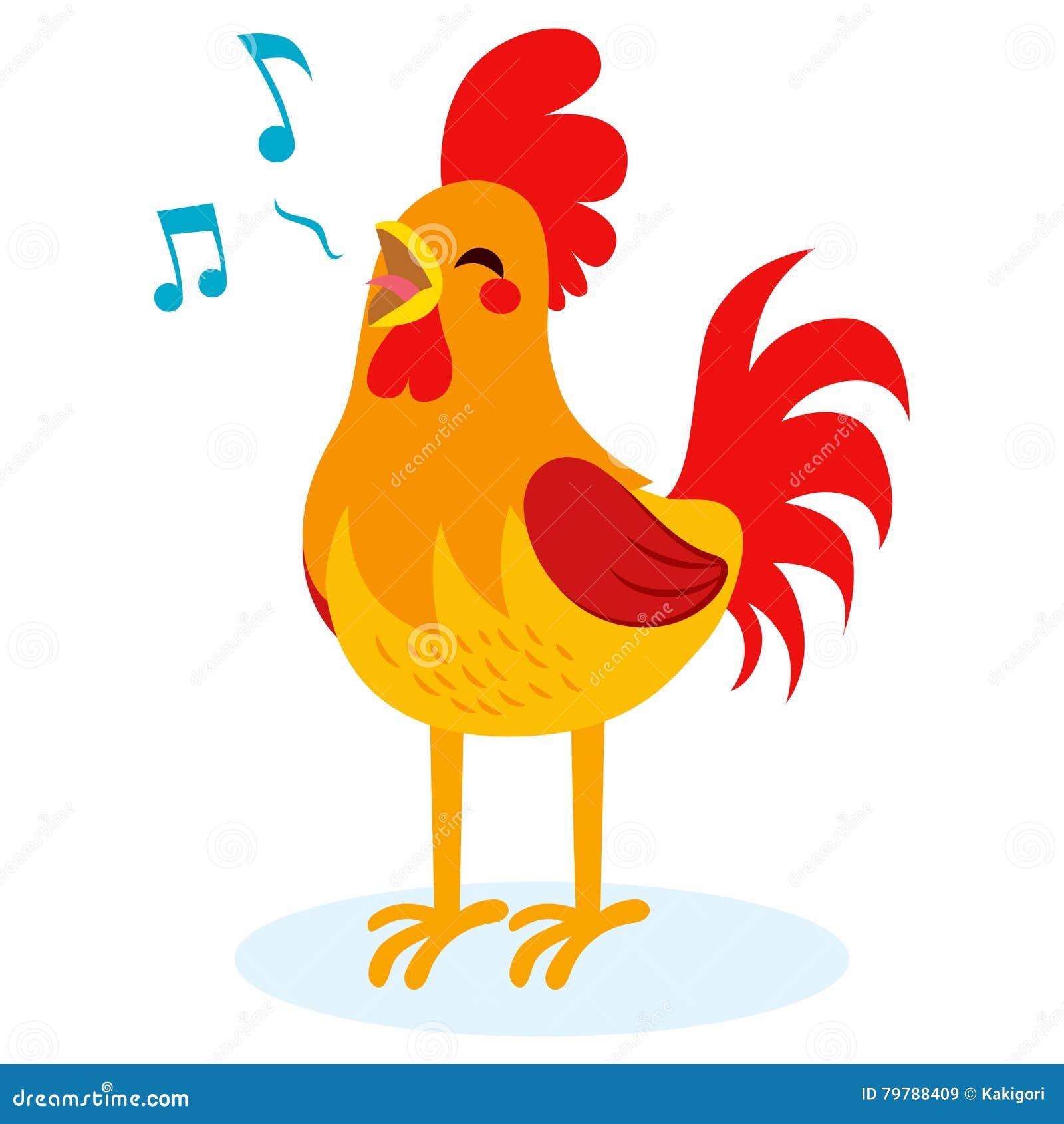 Canto del gallo ilustración del vector. Ilustración de rural - 79788409